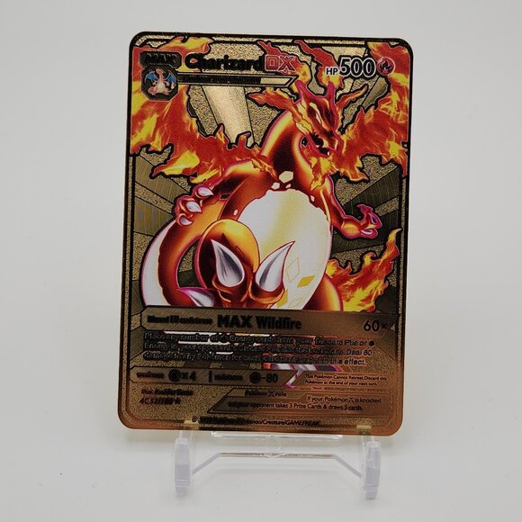 Accessories | Gold Metal Charizard Card Charizard Card Metal Pokemon ...
